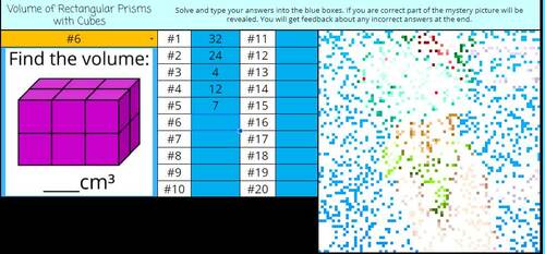 Volume of Rectangular Prisms 5th Grade Math Pixel Art | Counting Cubes