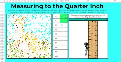 Measuring to the Quarter Inch Pixel Art Math Digital Mystery Pictures
