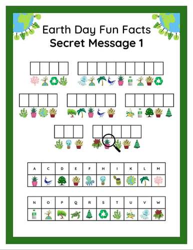 Earth Day Secret Messages by The Wandering Sky | TPT