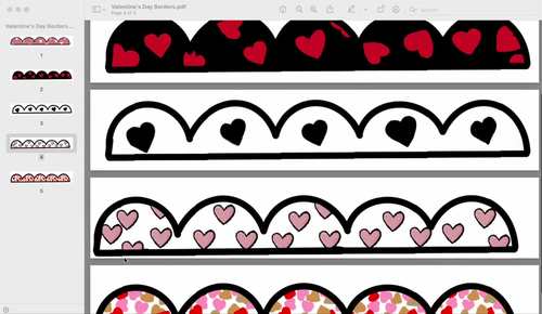 Printable Valentine's Day Bulletin Board Borders by Brittany Eileen Studio