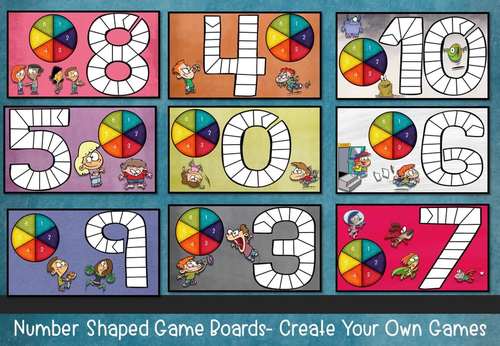 Math Gameboards numbers 1-10 by Oceanview Resources | TPT