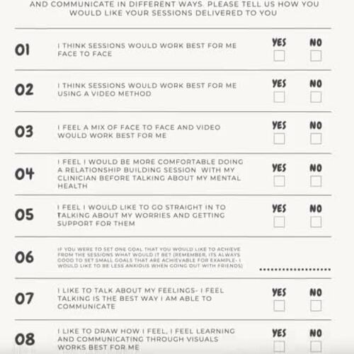 Therapy Session Enquiry Form DIGITAL Print Therapy Organisation outline ...