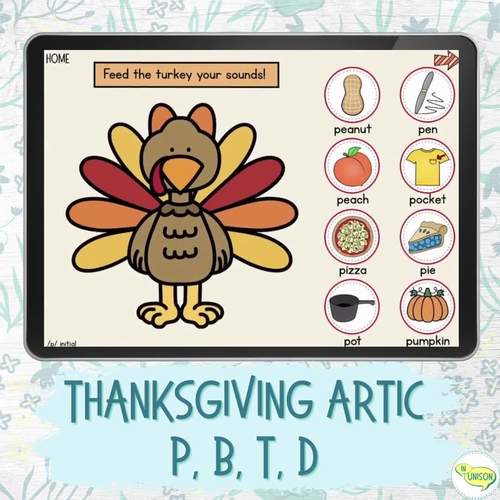 Thanksgiving Articulation Boom Cards™ Dress and Feed the Turkey Bundle