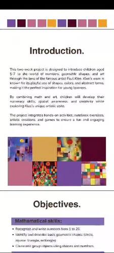 Exploring numbers and shapes with Paul Klee | Art class | TPT