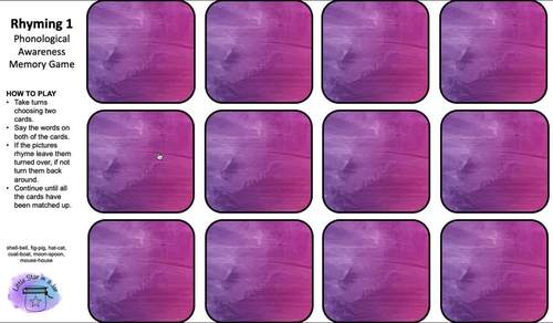 RHYMING PowerPoint Memory Games by Little Star in a Jar | TPT