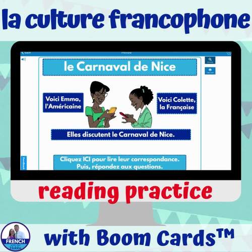 Francophone Culture Reading Comprehension Passages in French w/ Boom Cards™