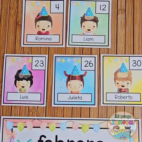 Editable Spanish Birthday Display Watercolor Bulletin Board ...
