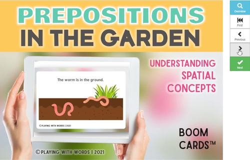 Prepositions and Spatial Concepts in the Garden BOOM CARDS™ | TPT