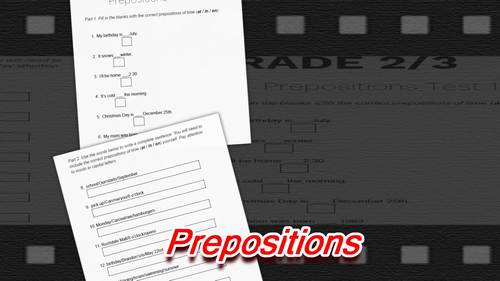 Prepositions Grammar Worksheets with Various Activities for 2nd and 3rd ...