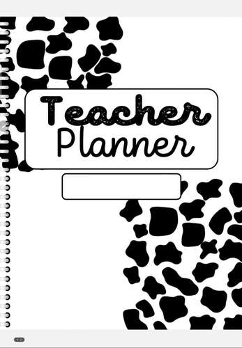 Cow Print Digital Teacher Planner by The Polka Dotted Line | TPT