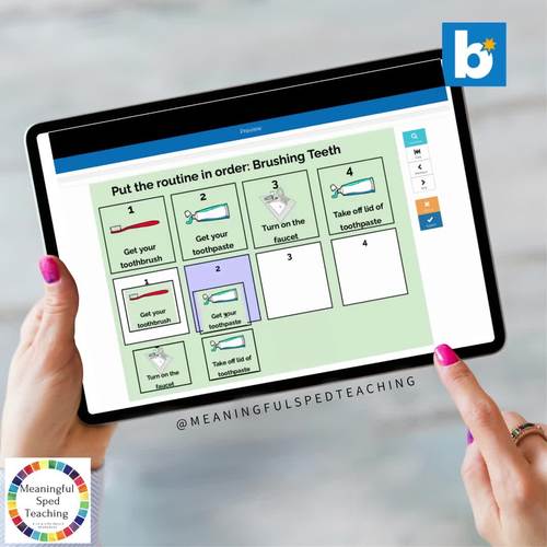 Personal Hygiene Life Skills Boom Cards™ Brushing Teeth Routine Sequencing