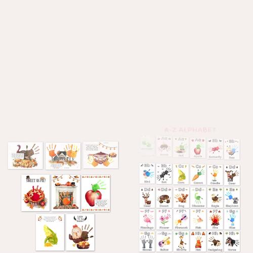 Mega Handprint Craft Bundle, GROWING Printable Handprint Art Fall Winter