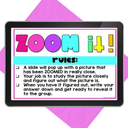 Morning Meeting Digital Games - Zoom it - Digital Fun Friday Games