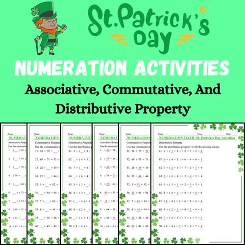 St. Patrick's Day Math Associative, Commutative, And Distributive Property