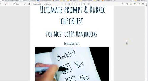 Prompt & Rubric Checklist for 3 Task Handbooks by Mamaw Yates | TPT