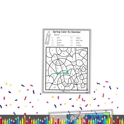 Spring Color By Number Printable Worksheets for Preschoolers ...