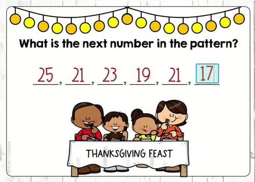 Thanksgiving Number Patterns - Generate, Extend, & Analyze Patterns ...
