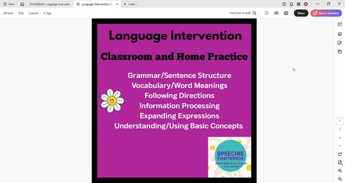 Language Interventions: Classroom and Home Based Ideas by Speechie ...