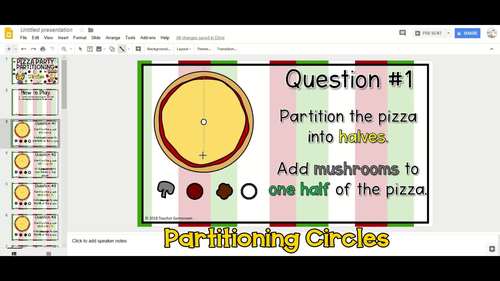 Partitioning Circles and Rectangles Activity by Teacher Gameroom