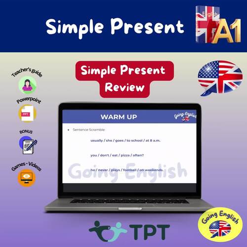 Simple Present: Review - PowerPoint English Lesson ESL by Going Languages