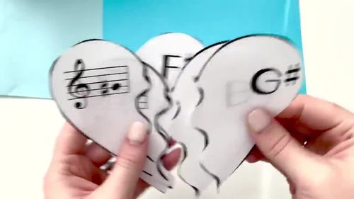 Treble Clef Accidentals Sharps and Flats Heart Matching Game for Music ...