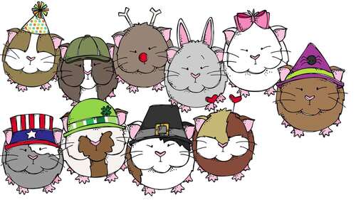 Guinea pigs clip art 2025 Pet clip art COLORED Version by Melonheadz ...