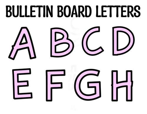 Printable Light Pink Bulletin Board Large Alphabet Letters, Alphabet ...