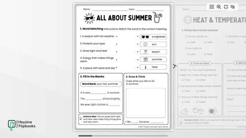 Summer Science Worksheets for Kids with Answer Key Heat Water Cycle ...