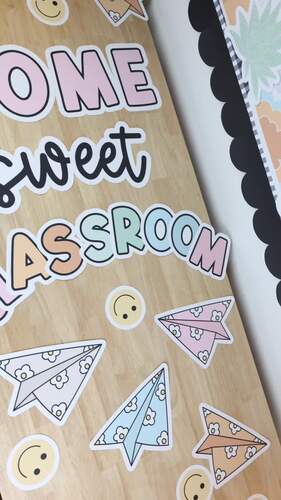 Boho Breeze Home Sweet Classroom Bulletin Board or Door - Smiley Face Decor