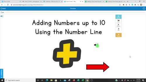 Adding Numbers to 10 with the Number Line - BoomCards - Audio Instructions!