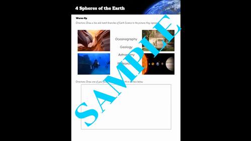 EARTH SCIENCE L3: Four Spheres of the Earth - Student Worksheets
