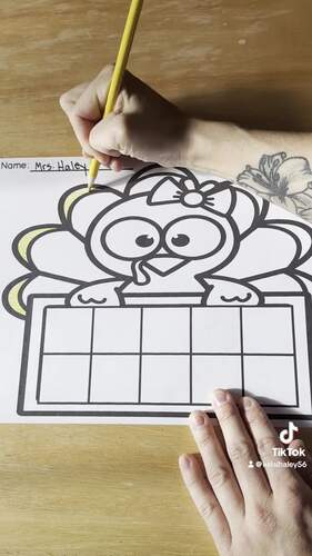 Turkey Ten Frame | November Craft | K-1 Combinations of 10 | 10 Friends