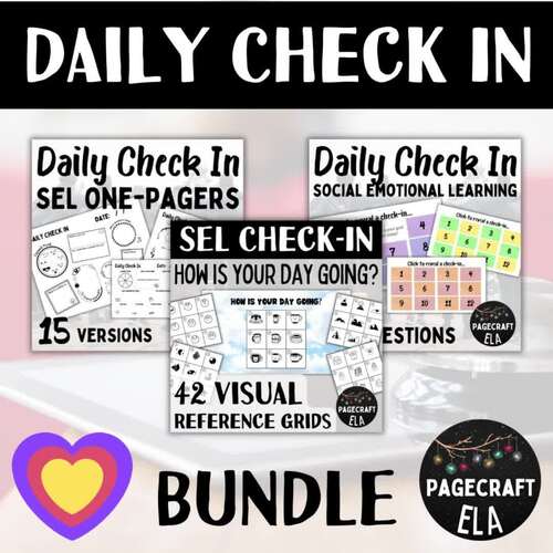 SEL Daily Check-In BUNDLE | Interactive Slideshow | One-Pagers ...