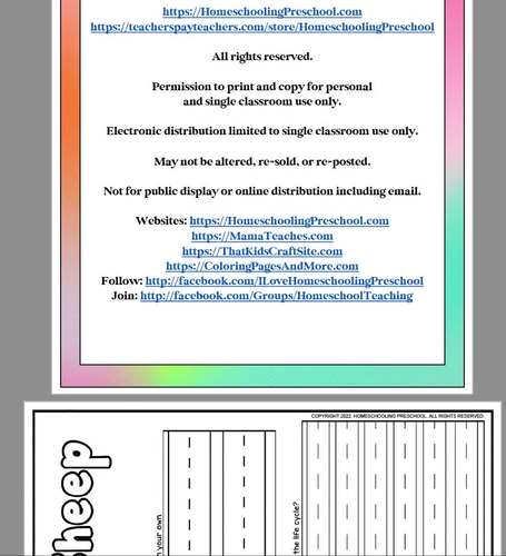 Sheep Life Cycle Activity Pages by HomeschoolingPreschool | TPT