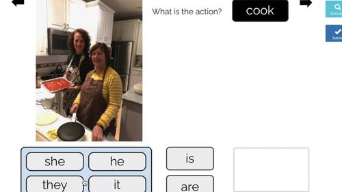 Pronoun and Present Progressive -ing Verbs with Real Pictures Boom Cards
