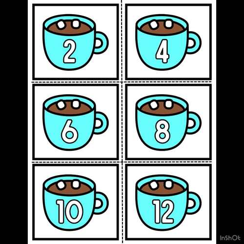 Skip Counting by 2s 5s 10s Winter Number Practice Cards for Math Centers