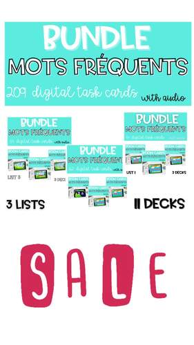 BUNDLE French Sight Words audio Grade 2 | BOOM CARDS Mots Fréquents | 3 ...