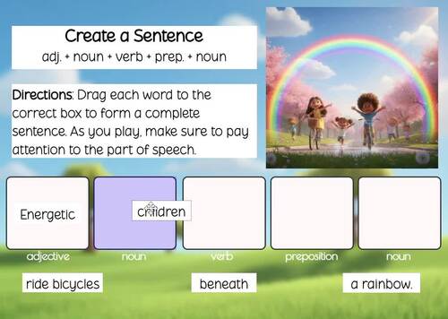 Spring Sentence Builder Boom™ Cards | Parts of Speech | Spring Vocabulary