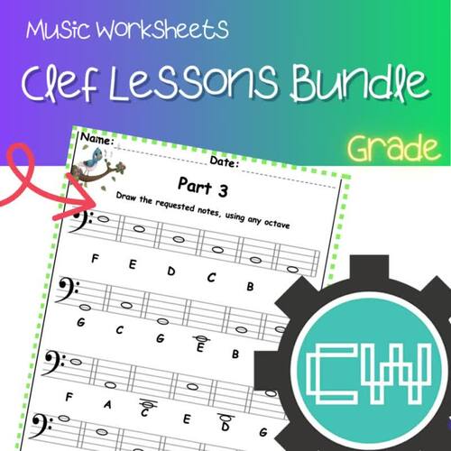 Musical Adventures: Music Worksheets Clef Lessons Bundle by Creative ...