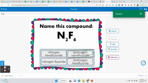 Naming Covalent Compounds Digital Task Cards Boom Cards by Just Add H2O