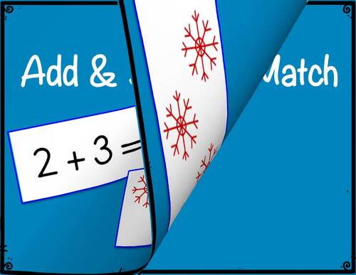Winter Add & Subtract 0-10 Number Sentence Match | TPT