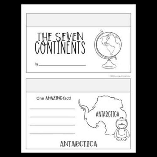 The Seven Continents Flipbook by Connecting with Social Studies | TPT
