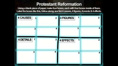 Protestant Reformation - 4 causes, 4 figures, 4 events, 4 effects (20 ...