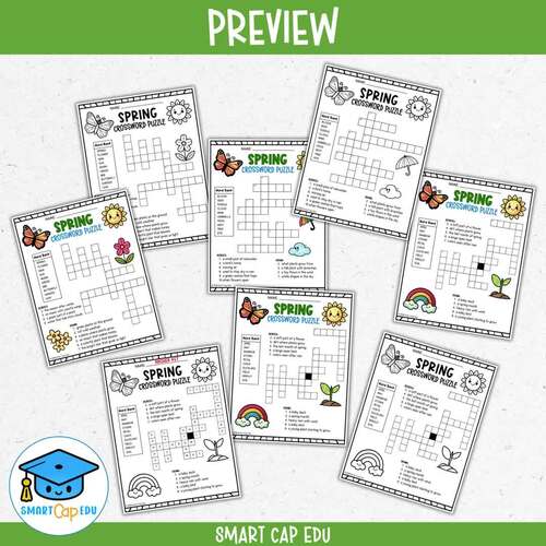 Spring Crossword Puzzle Vocabulary Worksheets | Grade 2–3 Literacy
