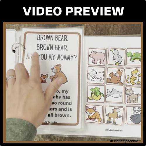 Interactive Velcro Book Animal Offspring Printed by Hello Speechie