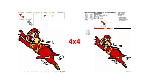 Dale in Red Floral Shirt Running Disney Character Embroidery Designs ...
