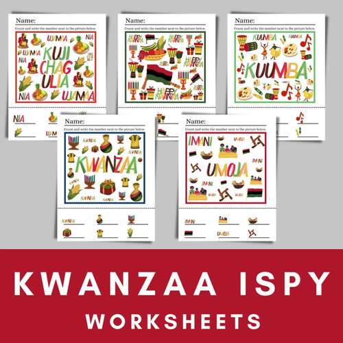 Printable Kwanzaa iSpy Worksheet Activity by Jenny Marie | TPT
