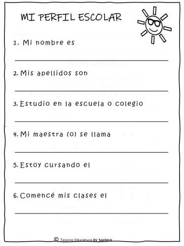 Primer día de clases. My first day at school in Spanish. by Tesoros ...