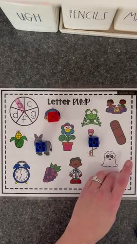 Letter Sound BUMP Game | Beginning Sounds Phonics Centers | Spin & Match
