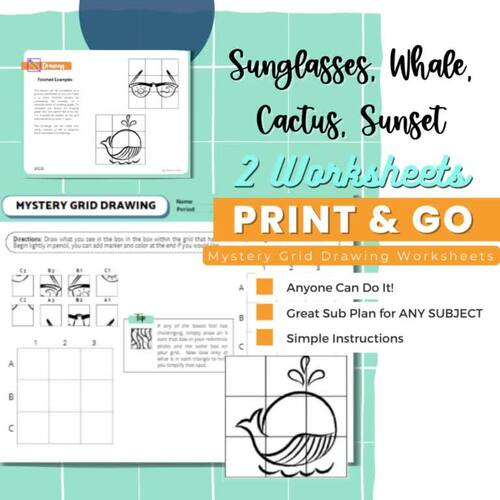 MIDDLE SCHOOL SUB PLAN/WORKSHEET: Mystery Grid One-Day Activity Summer ...